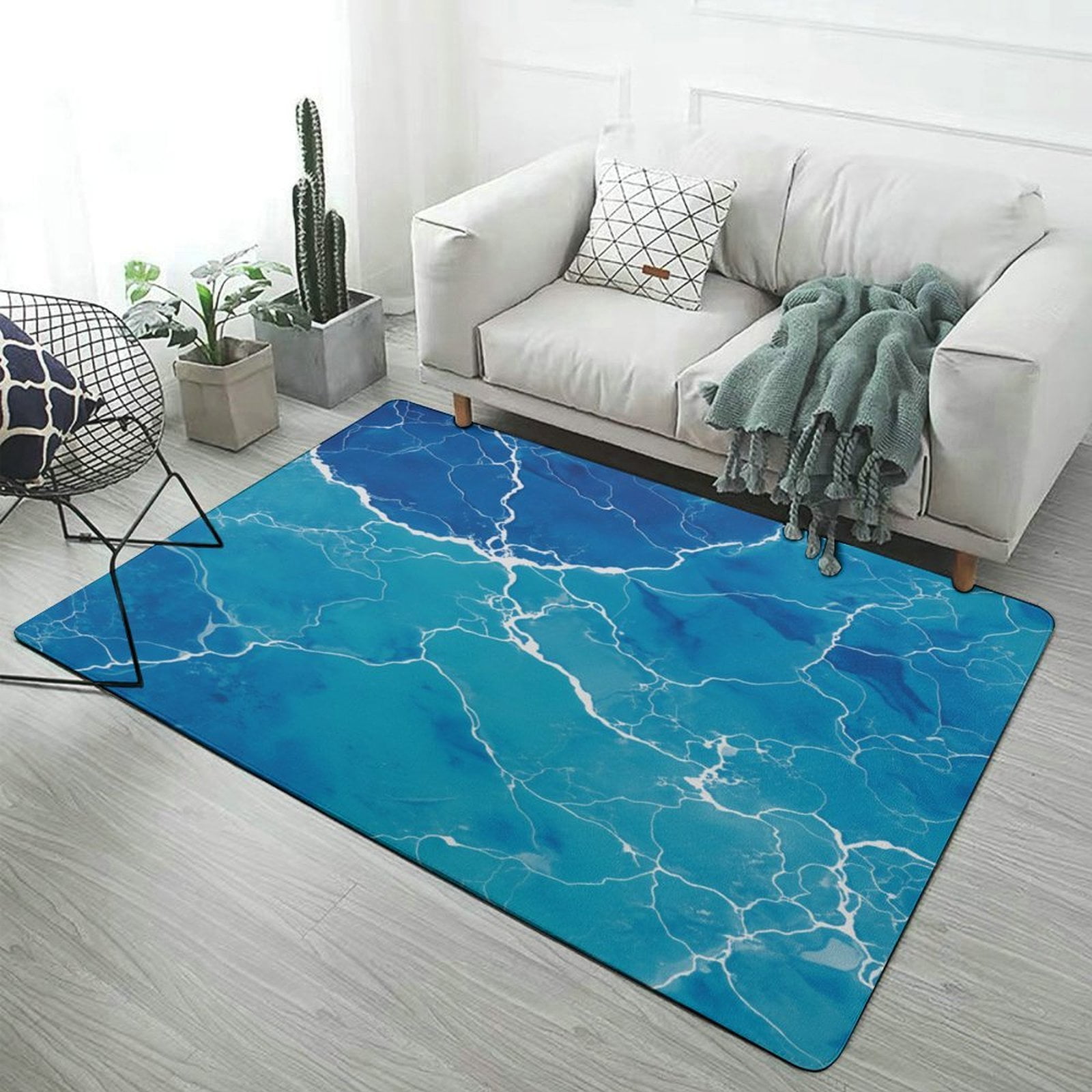 Blue Marble Texture-1 Carpet for Home Decoration Soft Comfy Rugs for ...