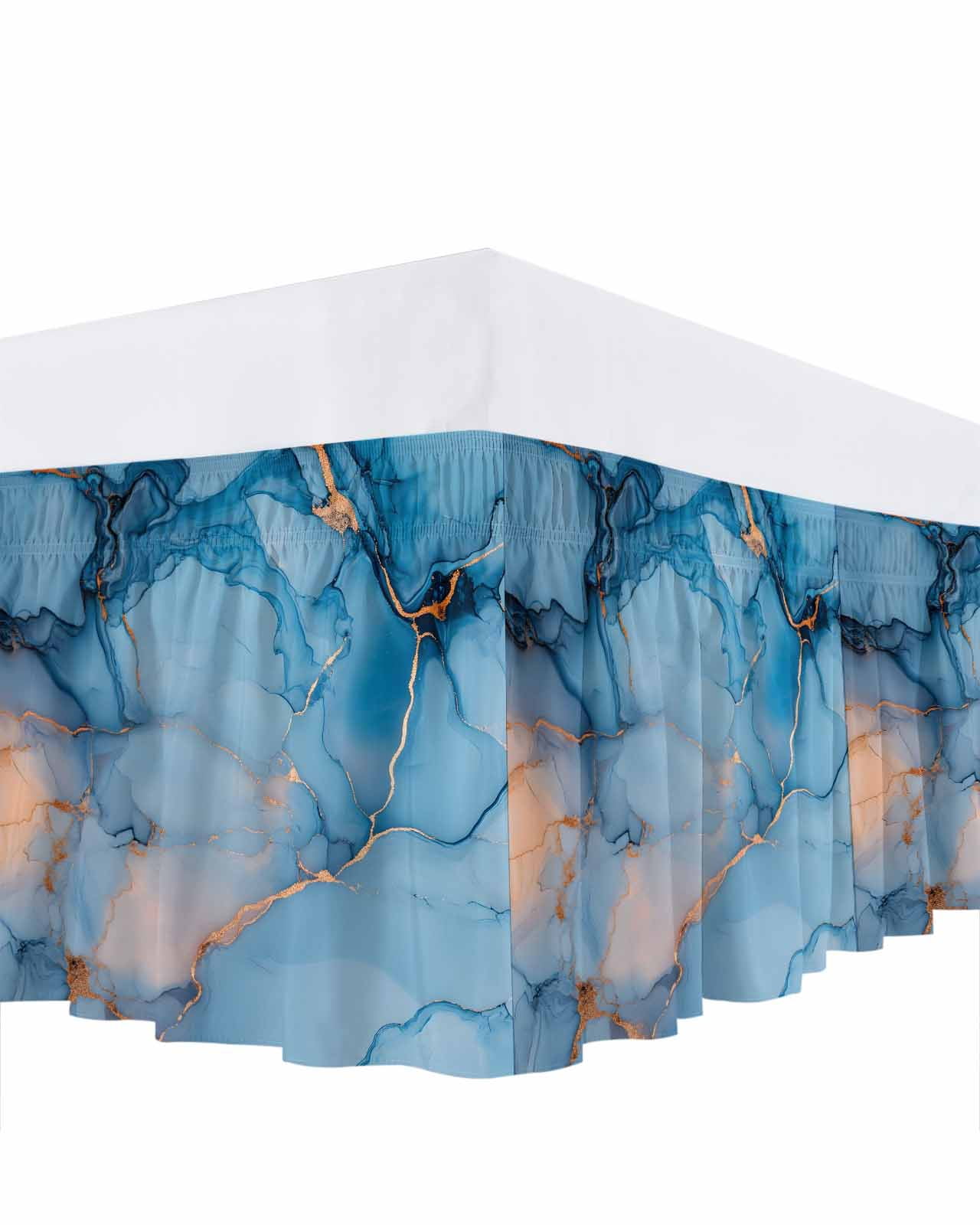Blue Marble Texture Bed Skirt King Size 18
