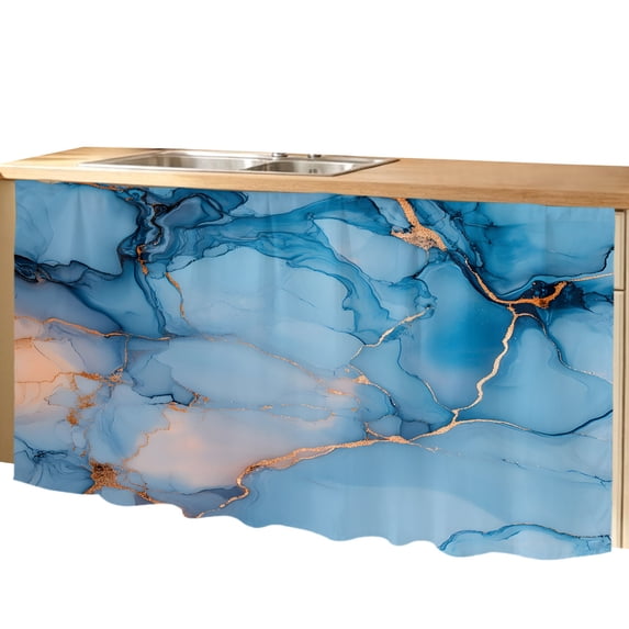 Blue Marble Texture Cabinet Curtains Abstract Gradient Water Ripple ...