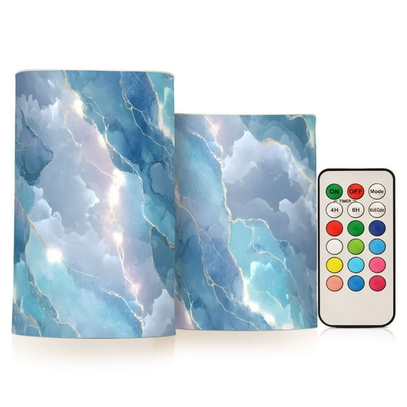 Blue Marble Texture Flickering Flameless Candles Battery Operated with ...
