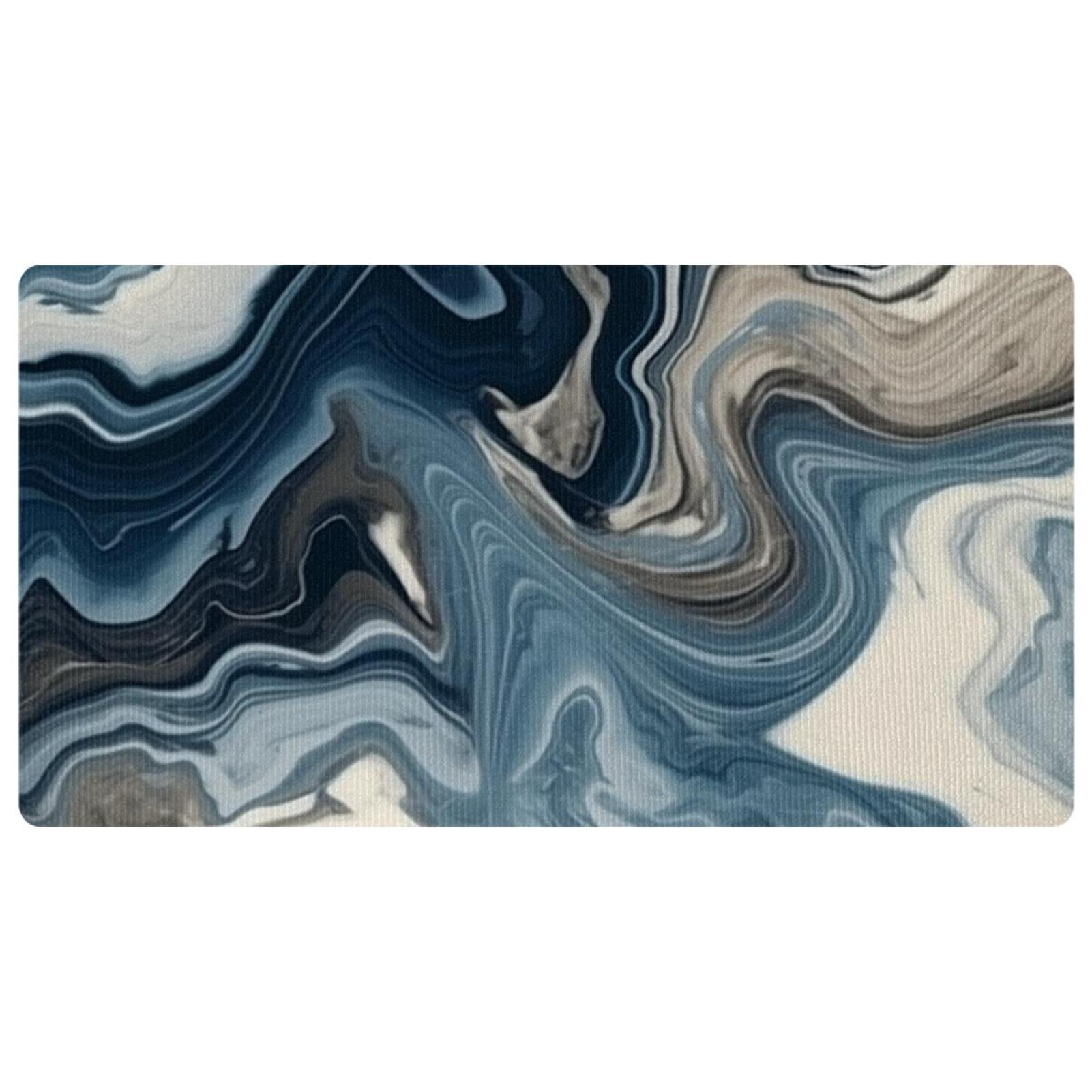 Blue Marble Texture Kitchen Mats and Rugs Absorbent Kitchen Runner Rug ...