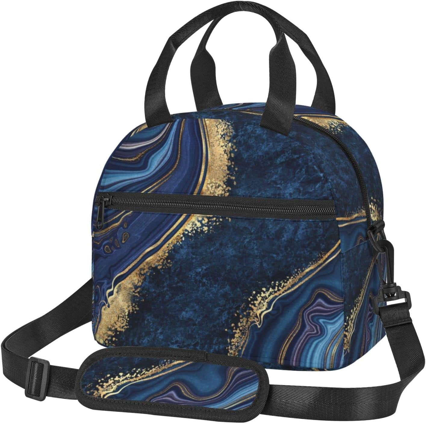 Blue Marble Texture Lunch Bag Reusable Insulated Lunch Tote Bag ...