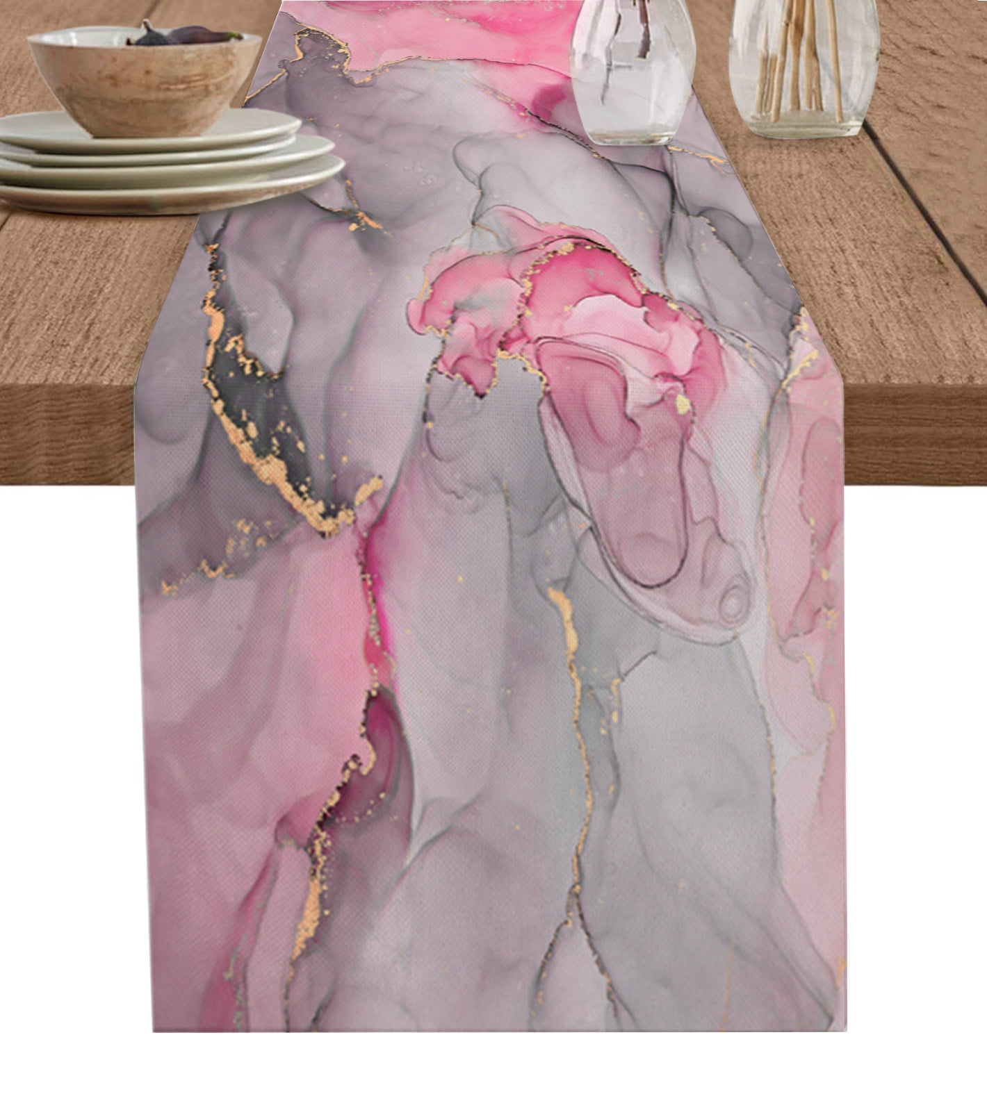 Blue Marble Texture Table Runner Home Wedding Banquet Festival Party ...