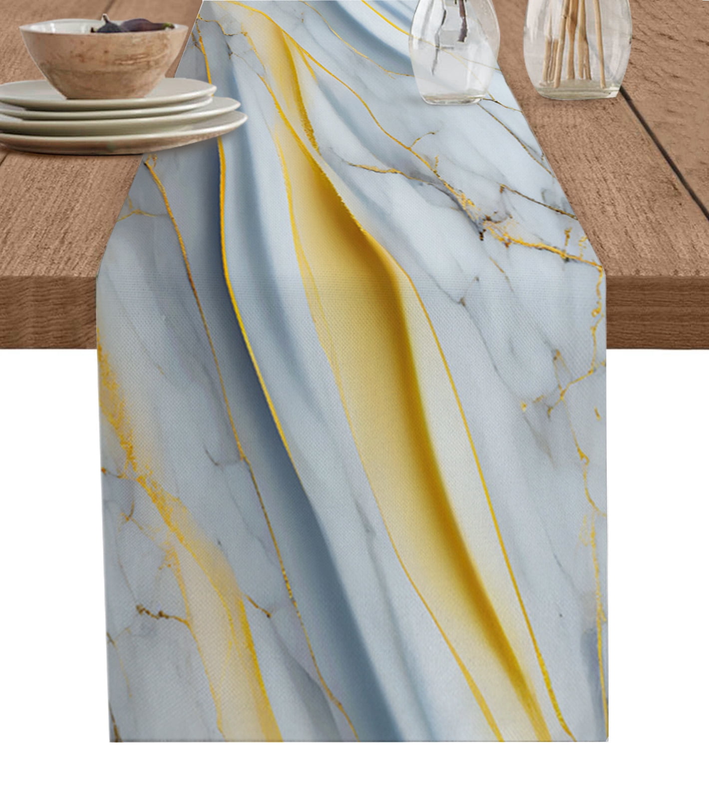 Blue Marble Texture Table Runner Home Wedding Banquet Festival Party ...