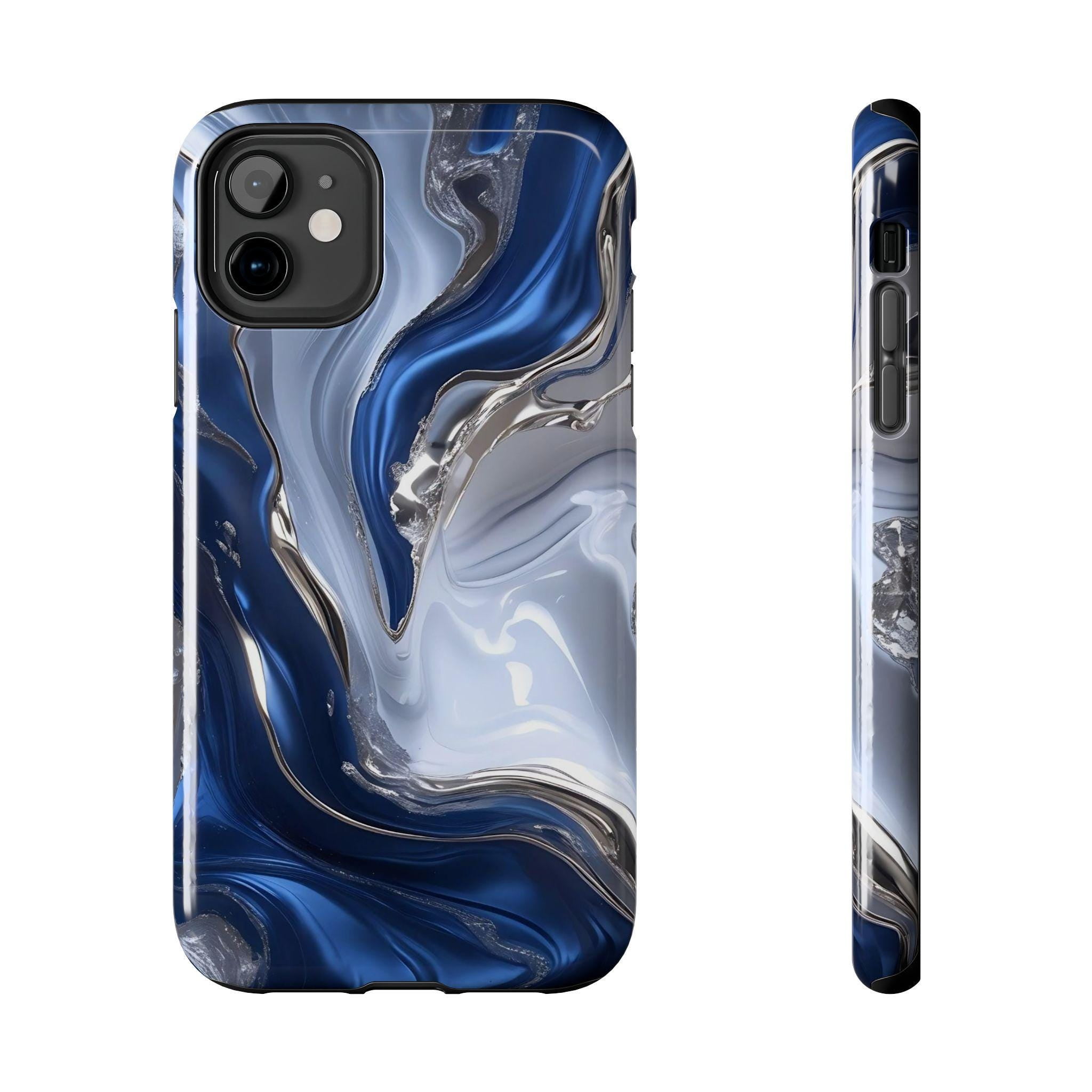 Blue Marble Texture Tough Artistic Impact Resistant Phone Case for ...