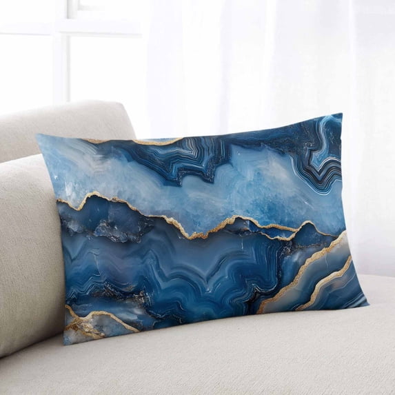 Blue Marble Throw Pillow Cover, Pillowcase Protectors with Zipper ...