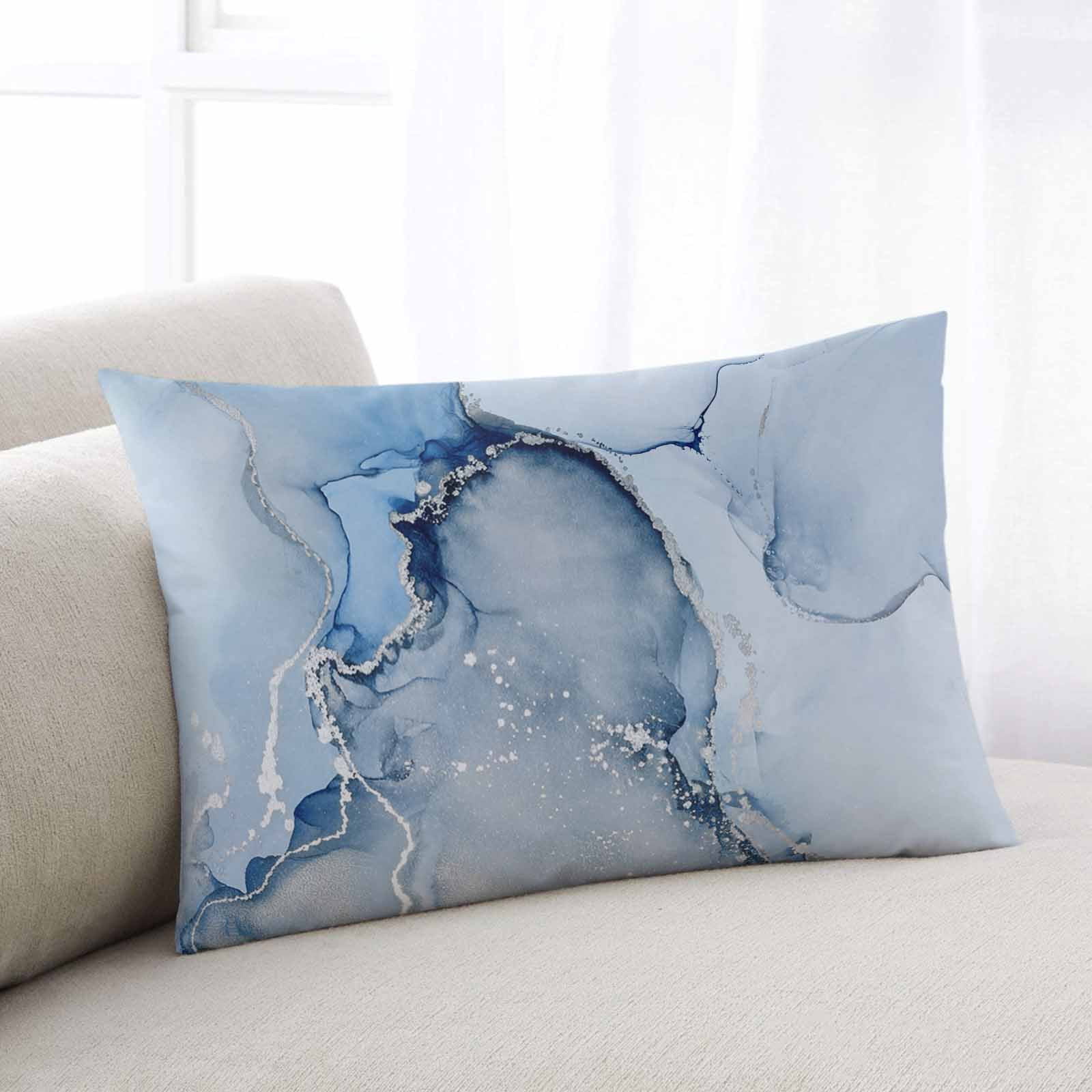 Blue Marble Throw Pillow Cover, Pillowcase Protectors with Zipper ...