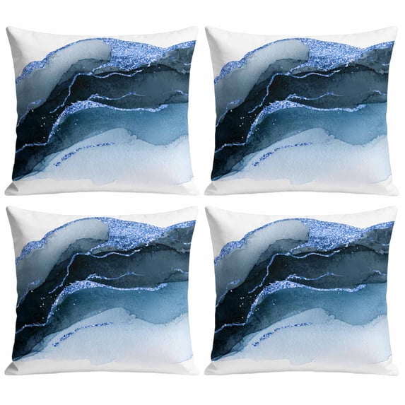 Blue Marble Throw Pillow Covers 20 x 20 Inch Pillow Covers Set of 4 ...