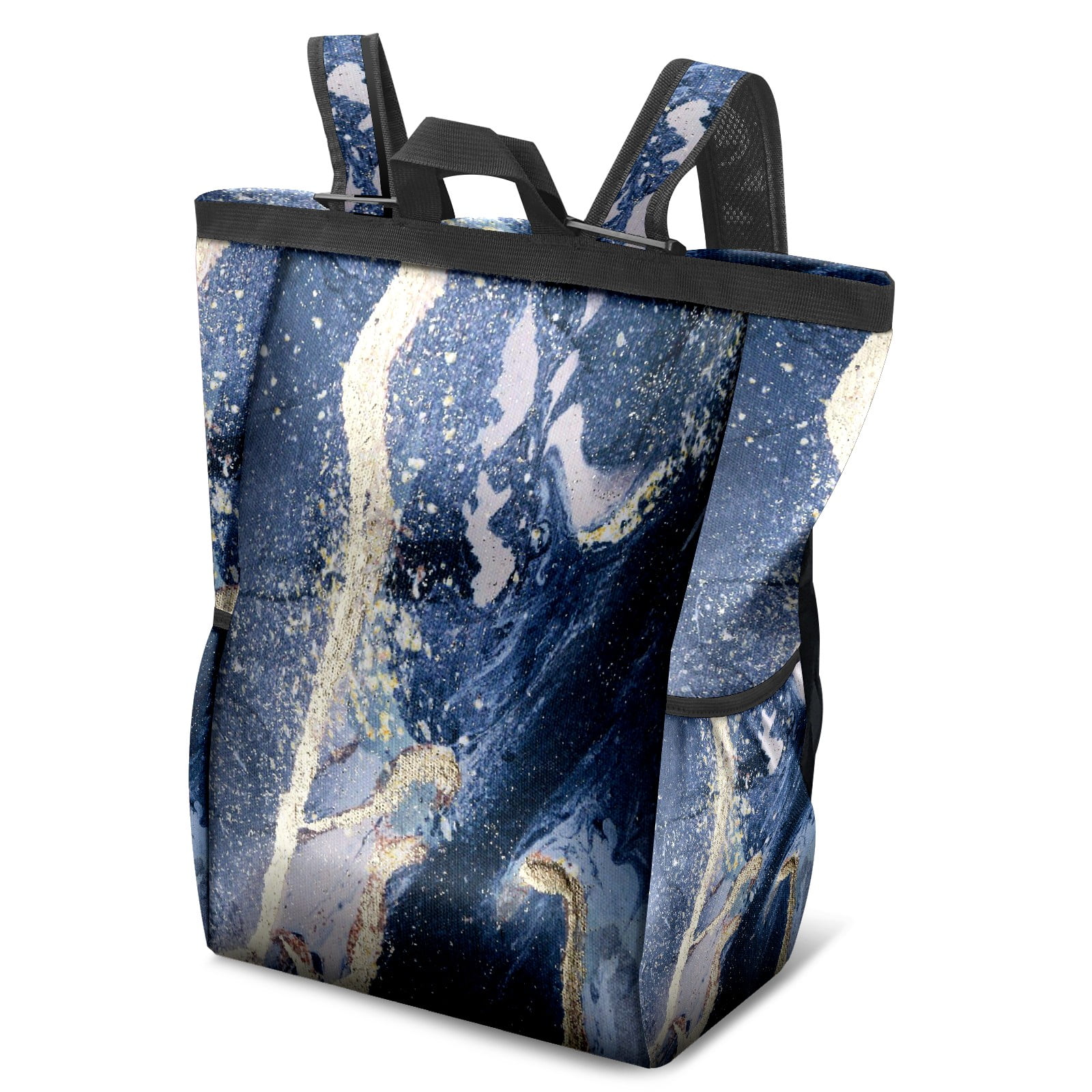 Blue Marble Tote Backpack for Women Man Lightweight Travel Backpack ...