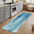Blue Marble Washable Runner Rug 2X5 ft Modern Abstract Art Blue ...