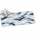 Blue Marble Waves Area Rug, Modern Abstract Art Minimalist Contrast ...