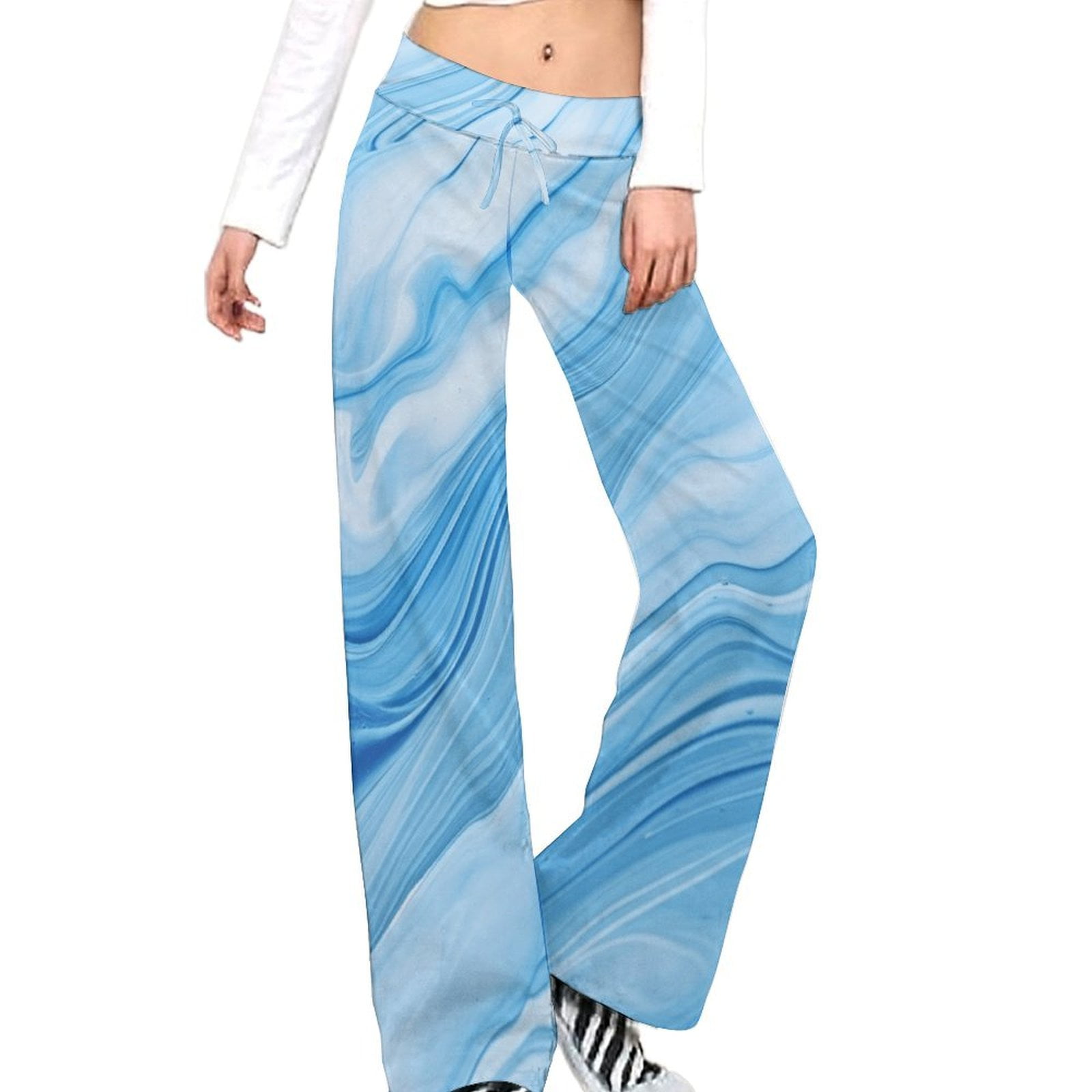 Blue Marble Women's Wide Leg Lounge High Waisted Loose Work Casual ...