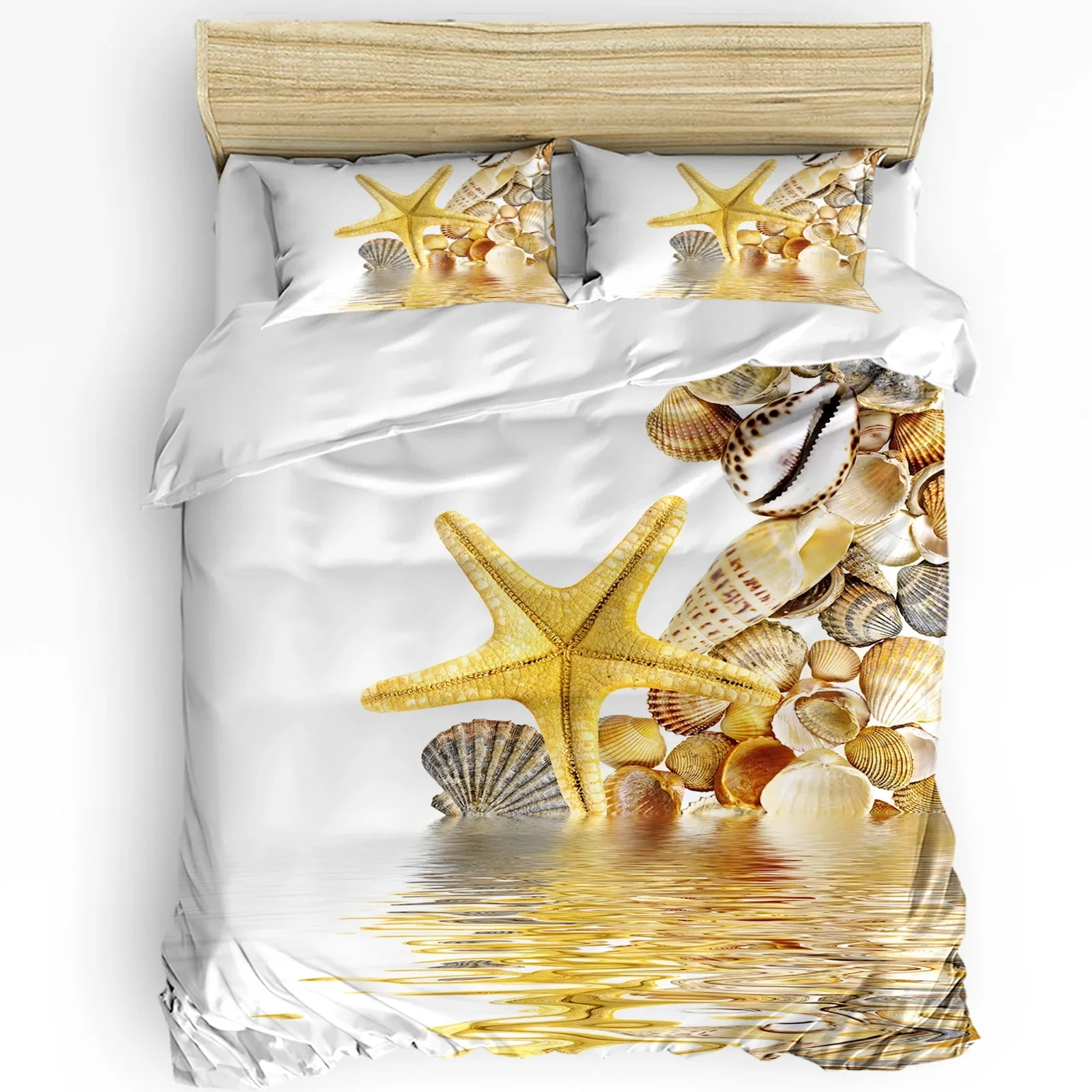 Blue Marine Coral Shells Star Duvet Cover with Pillow Case Custom 3pcs ...