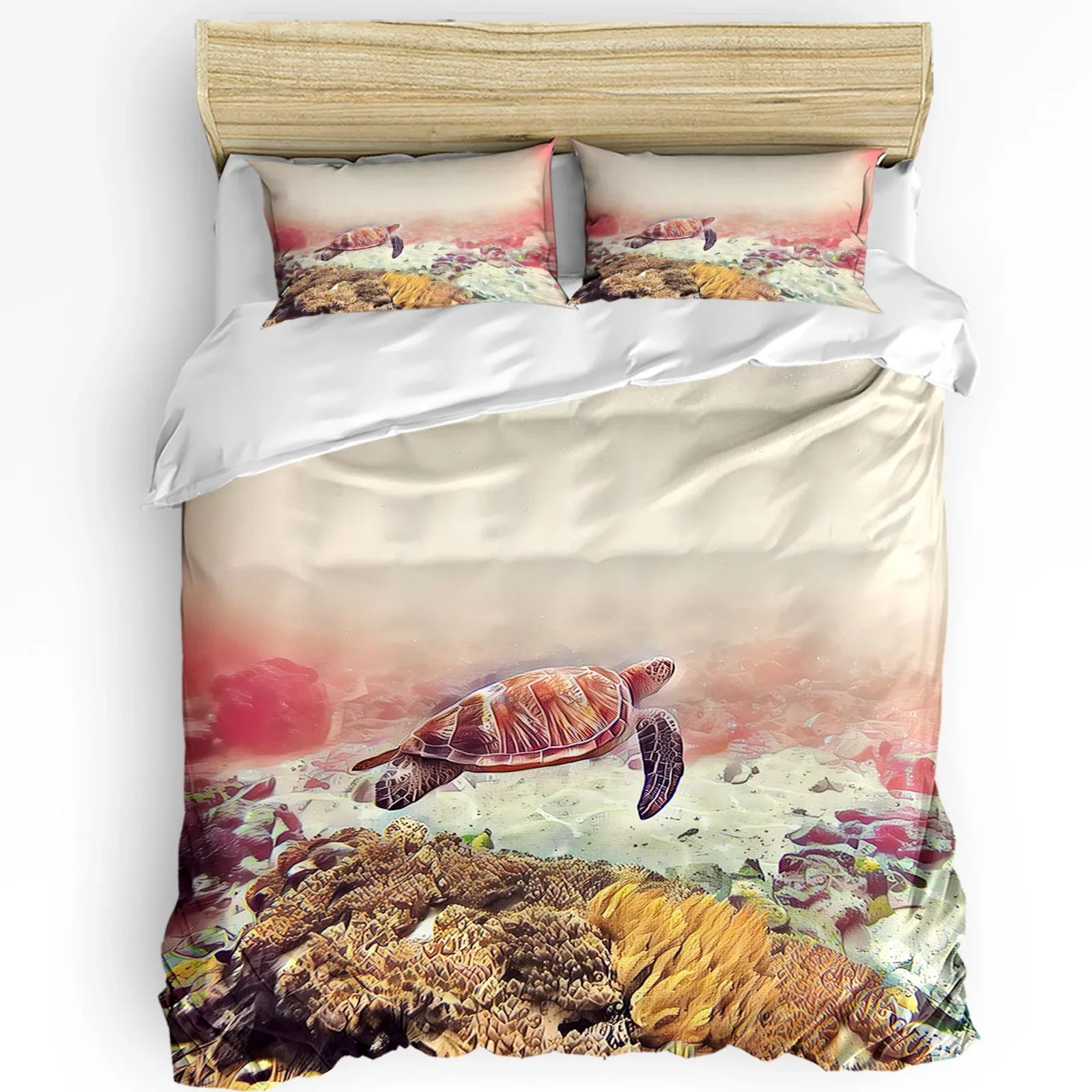Blue Marine Coral Shells Star Duvet Cover with Pillow Case Custom 3pcs ...