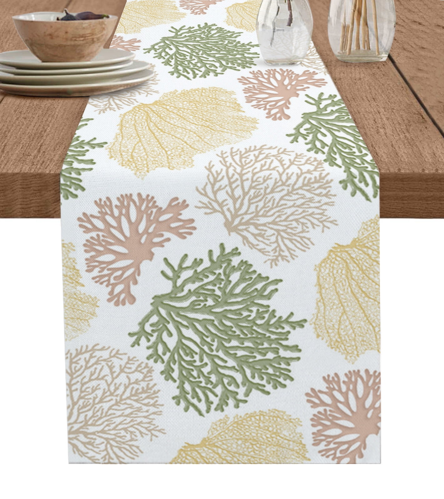 Blue Marine Coral Shells Star Table Runner Wedding r Table Cover ...