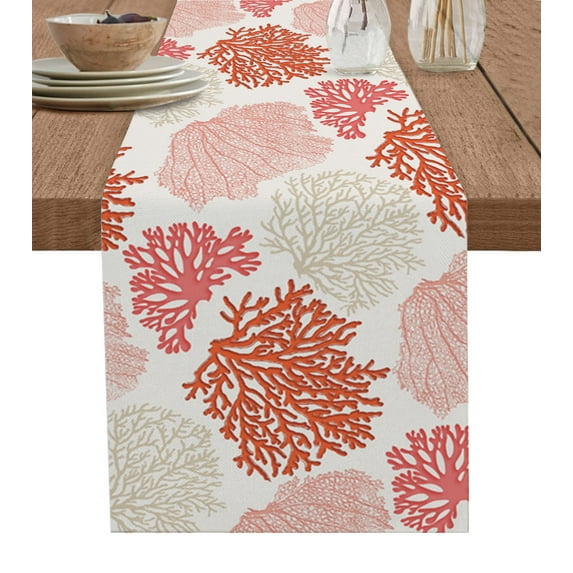Blue Marine Coral Shells Star Table Runner for Wedding ration Modern ...