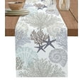 Blue Marine Coral Shells Star Table Runner for Wedding ration Modern ...
