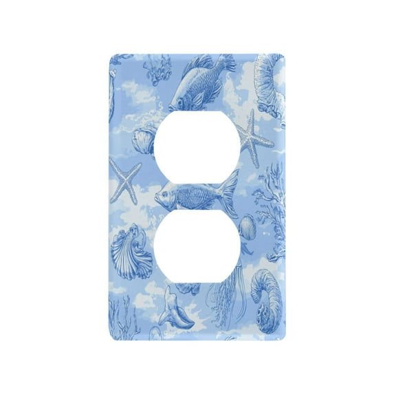 Blue Marine Life Light Switch Cover Switch Plate Outlet Cover Plug ...