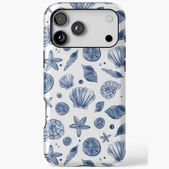Blue Marine Life Seashell Ocean Beach Pattern Phone Case for iPhone 11 ...