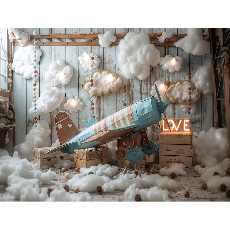 Blue Marine Nautical Retro Globe Sailing Photography Backdrops Props ...