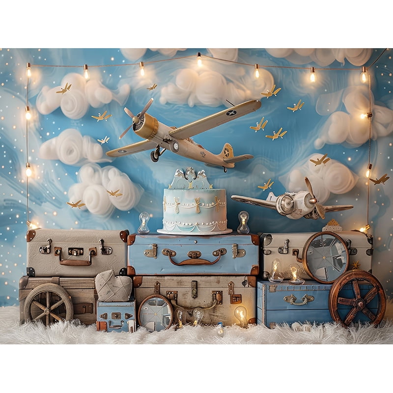 Blue Marine Nautical Retro Globe Sailing Photography Backdrops Props ...