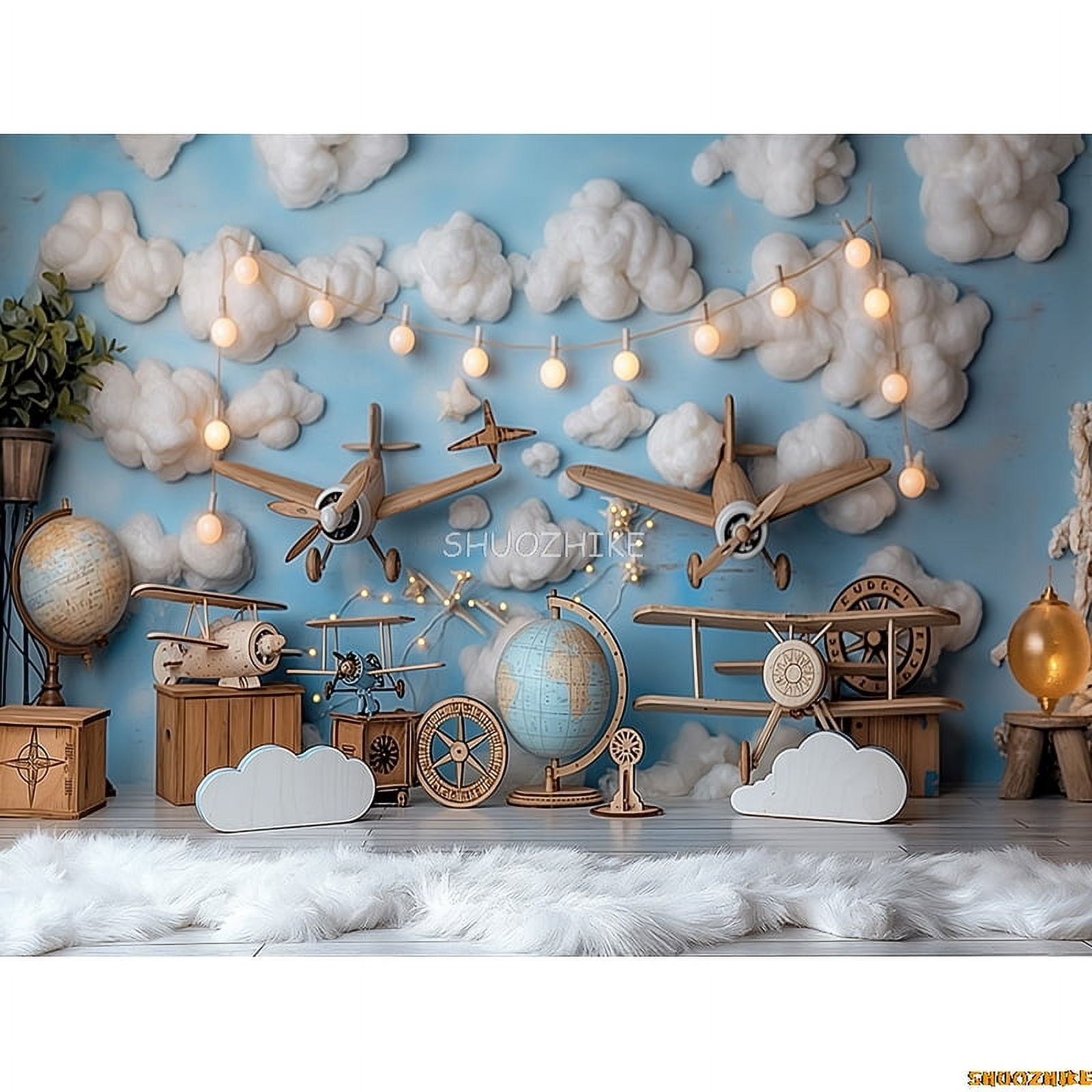 Blue Marine l Retro Globe Sailing Photography Backdrops Props Baby ...