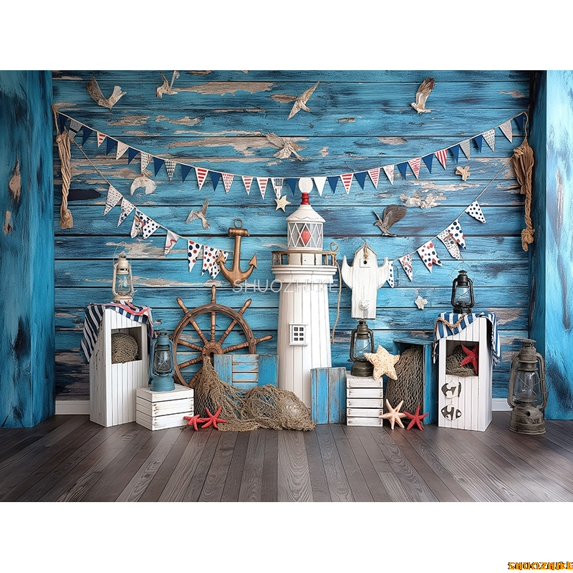 Blue Marine l Retro Globe Sailing Photography Backdrops Props Baby ...