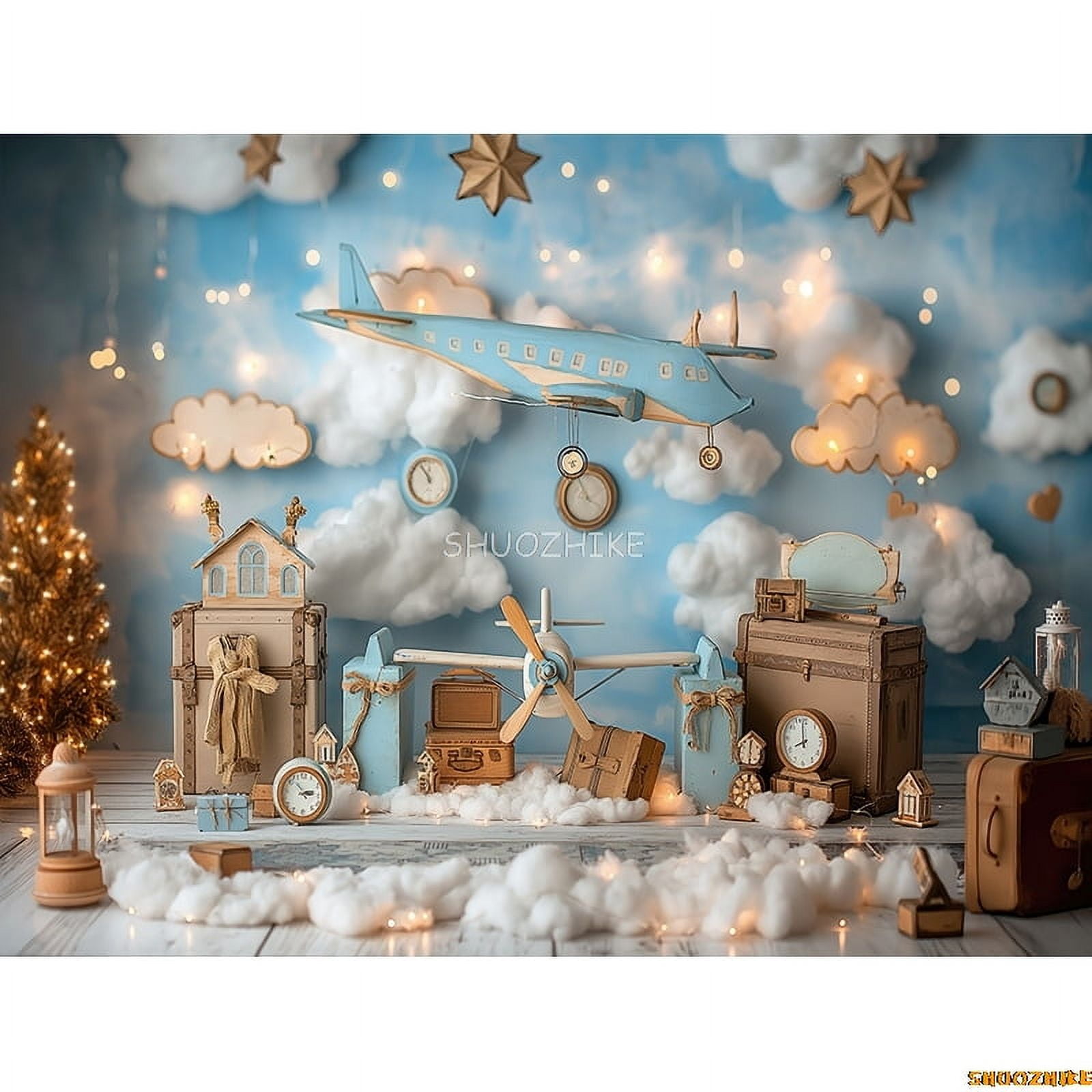 Blue Marine l Retro Globe Sailing Photography Backdrops Props Baby ...