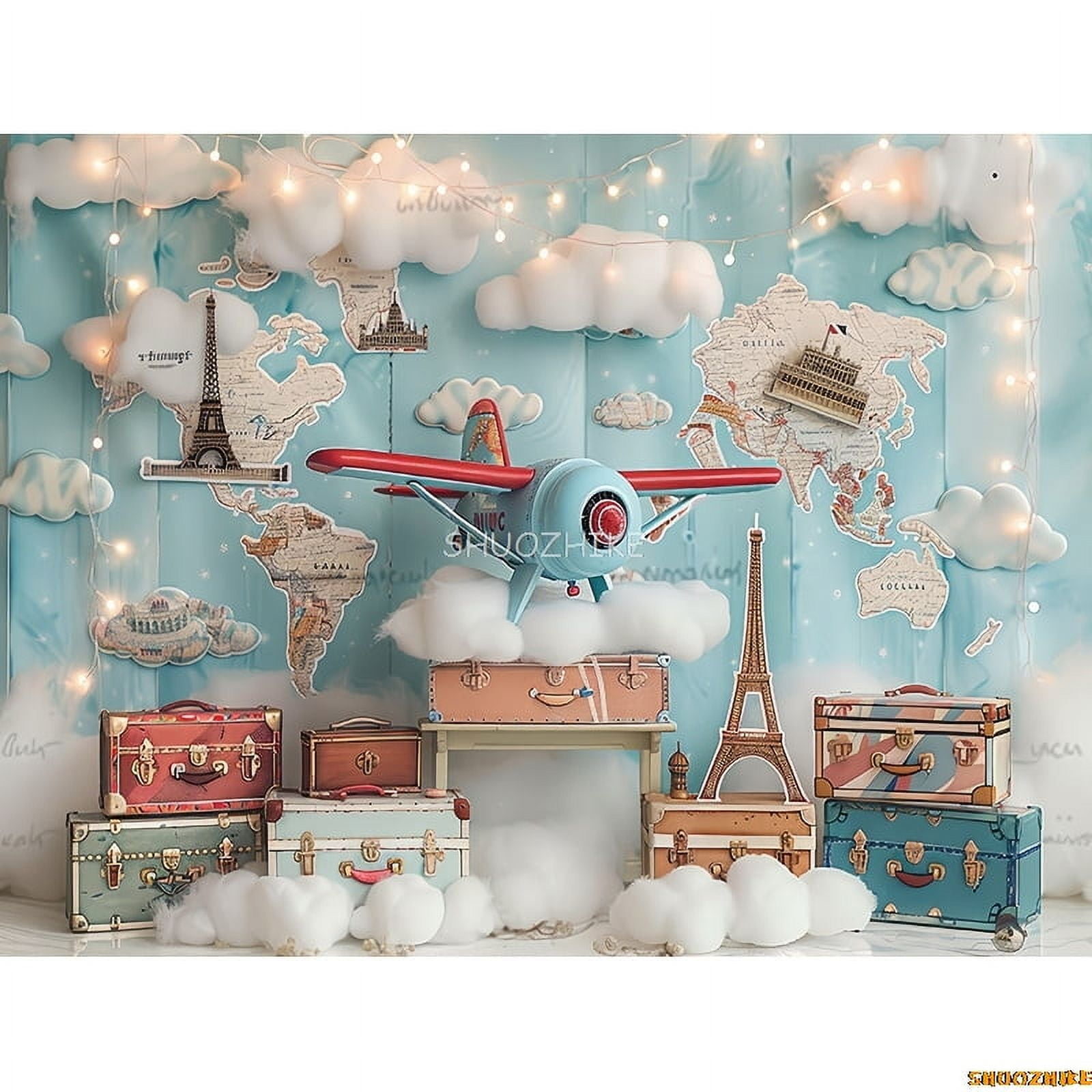 Blue Marine l Retro Globe Sailing Photography Backdrops Props Baby ...