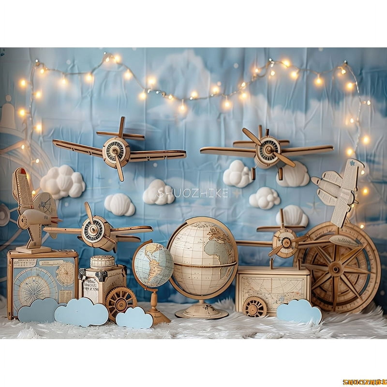 Blue Marine l Retro Globe Sailing Photography Backdrops Props Baby ...