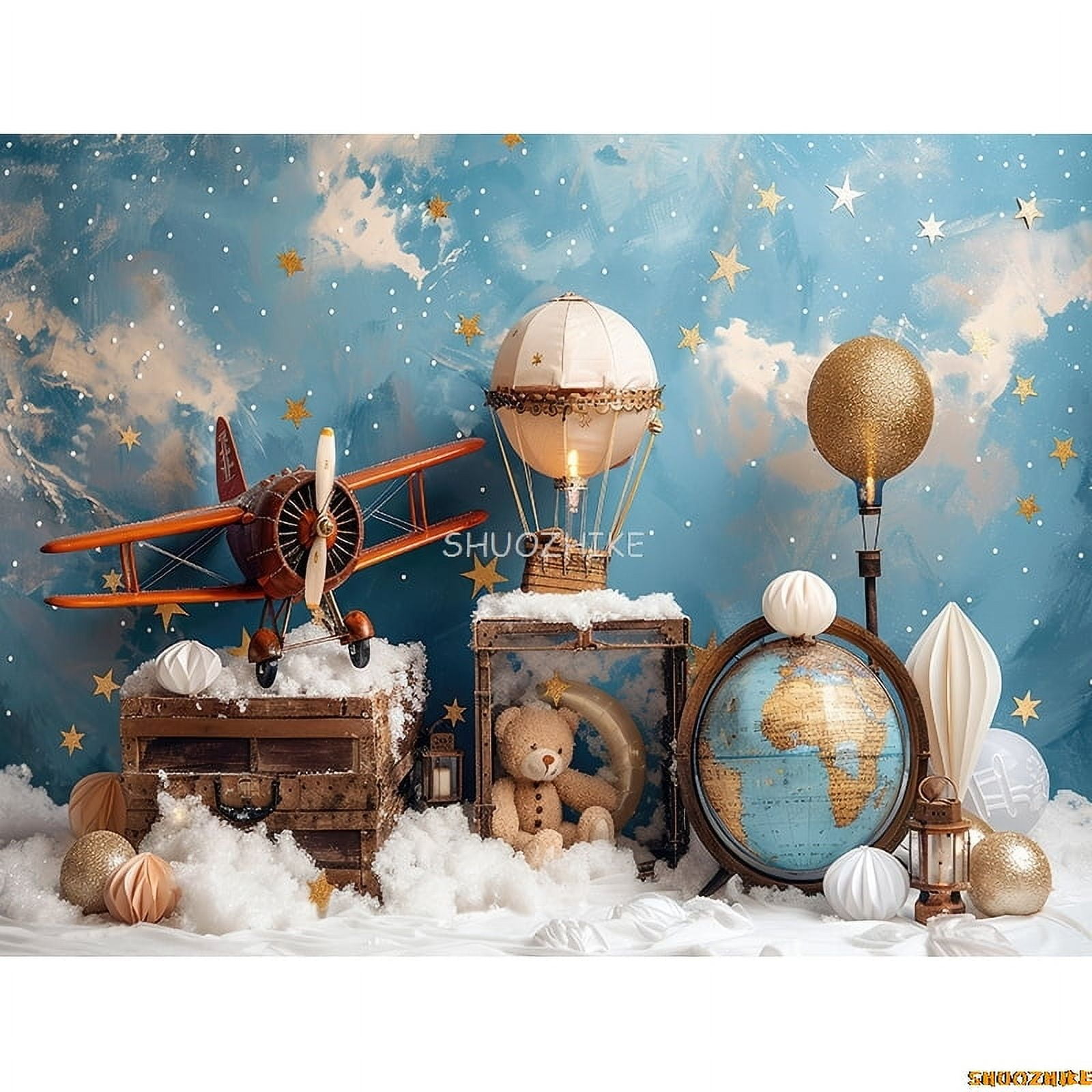 Blue Marine l Retro Globe Sailing Photography Backdrops Props Baby ...