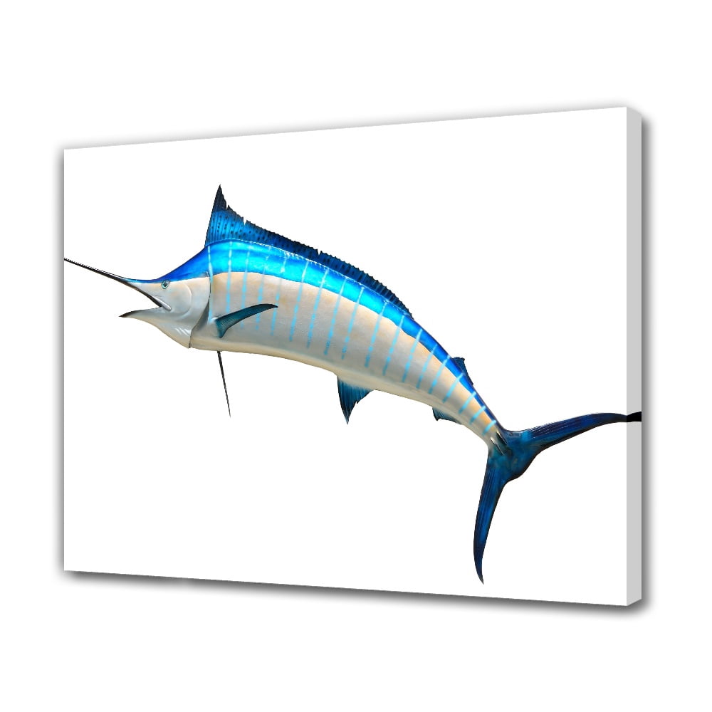 Blue Marlin Canvas Poster Bedroom Decor Sports Landscape Office Room ...