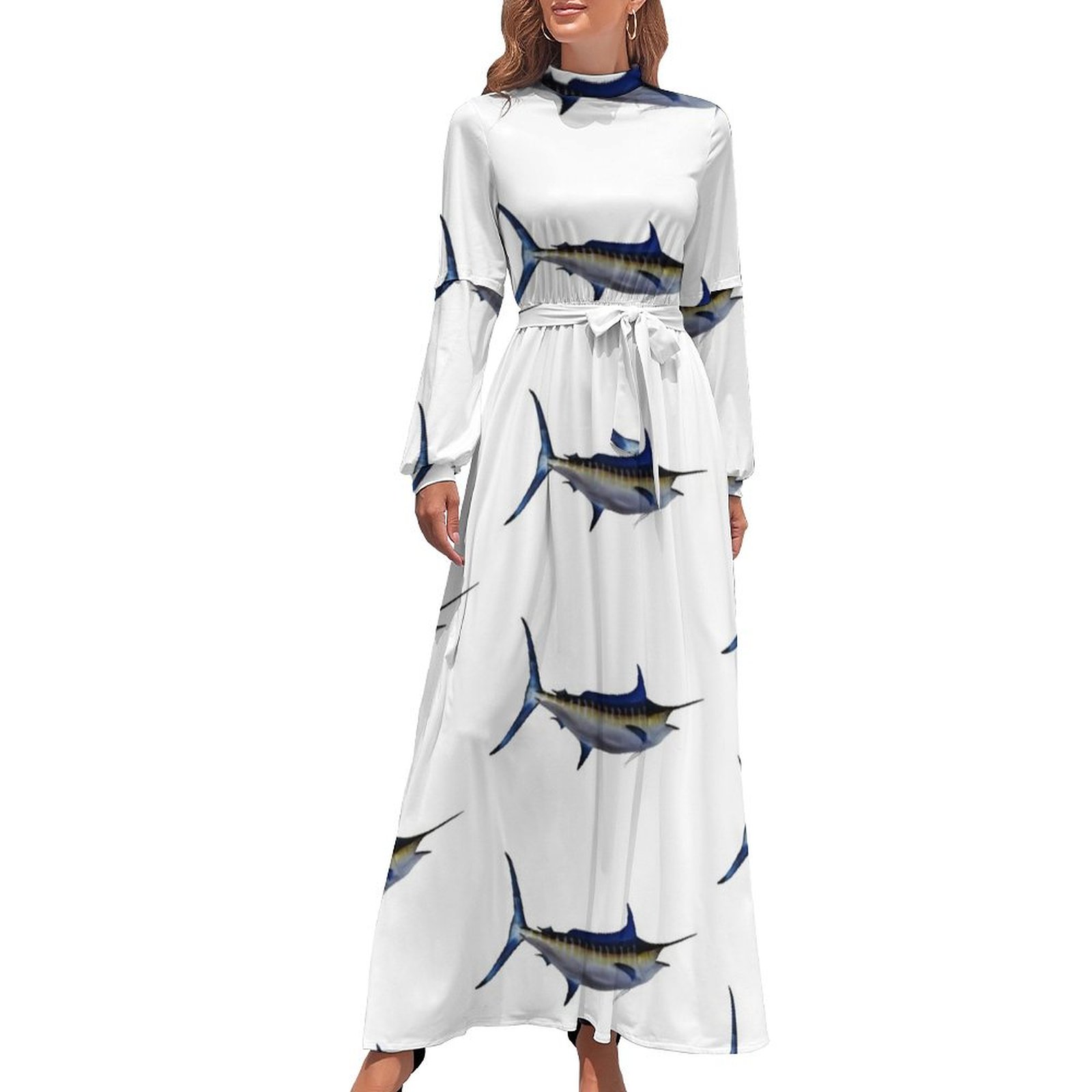 Blue Marlin Fish Long Dress summer dresses ladies 2024 evening dress ...