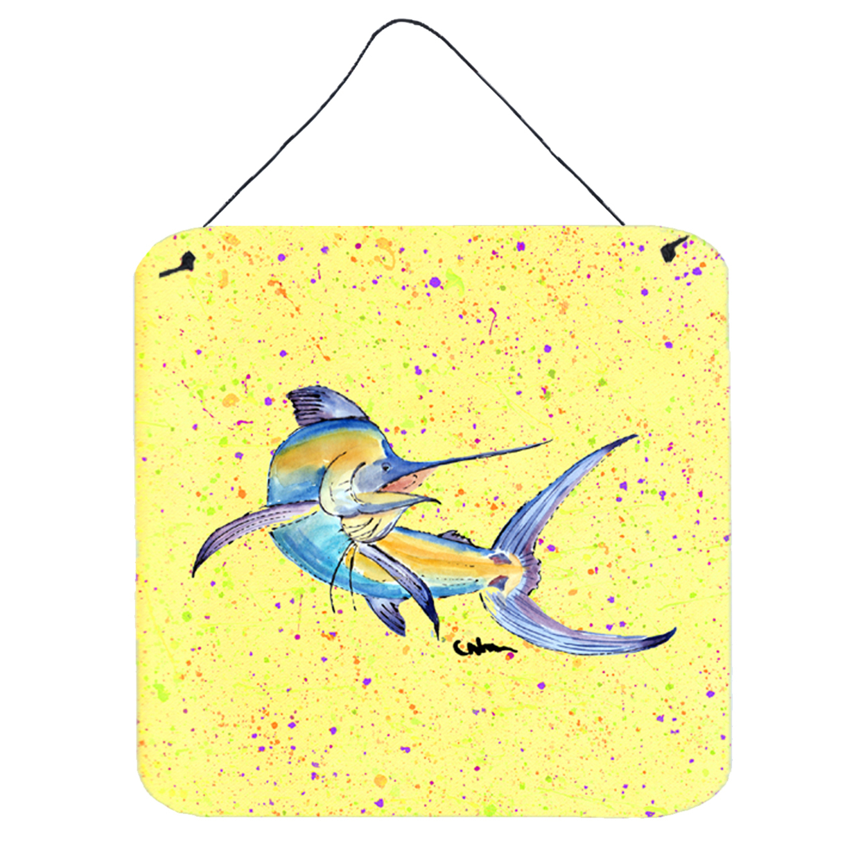 Blue Marlin on Yellow Wall or Door Hanging Prints - Walmart.com