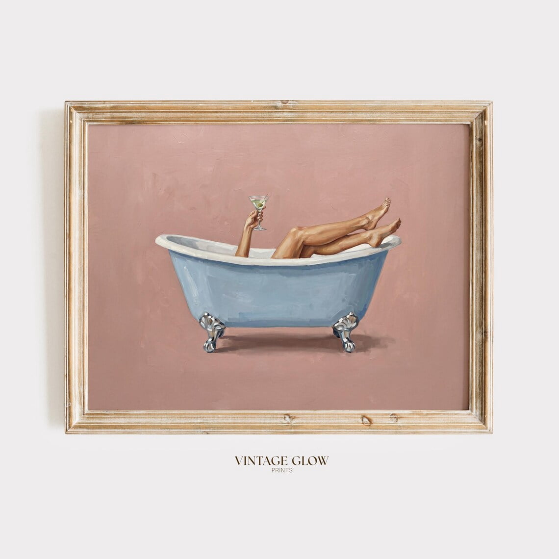 Blue Martini Bathroom Art Print, Unframed Paper Poster 11x14in ...