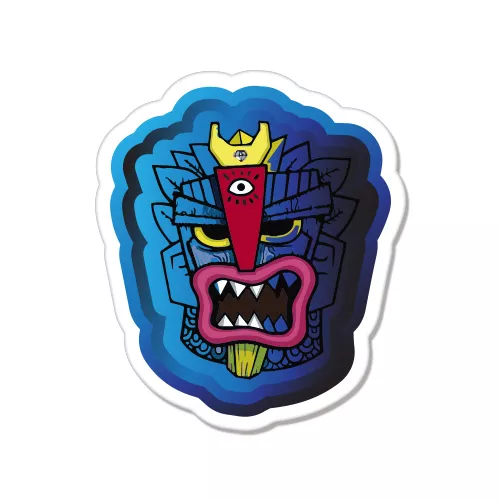Blue Mask Tribal Sticker Decal Phone Decal Water Bottle Stickers Car ...