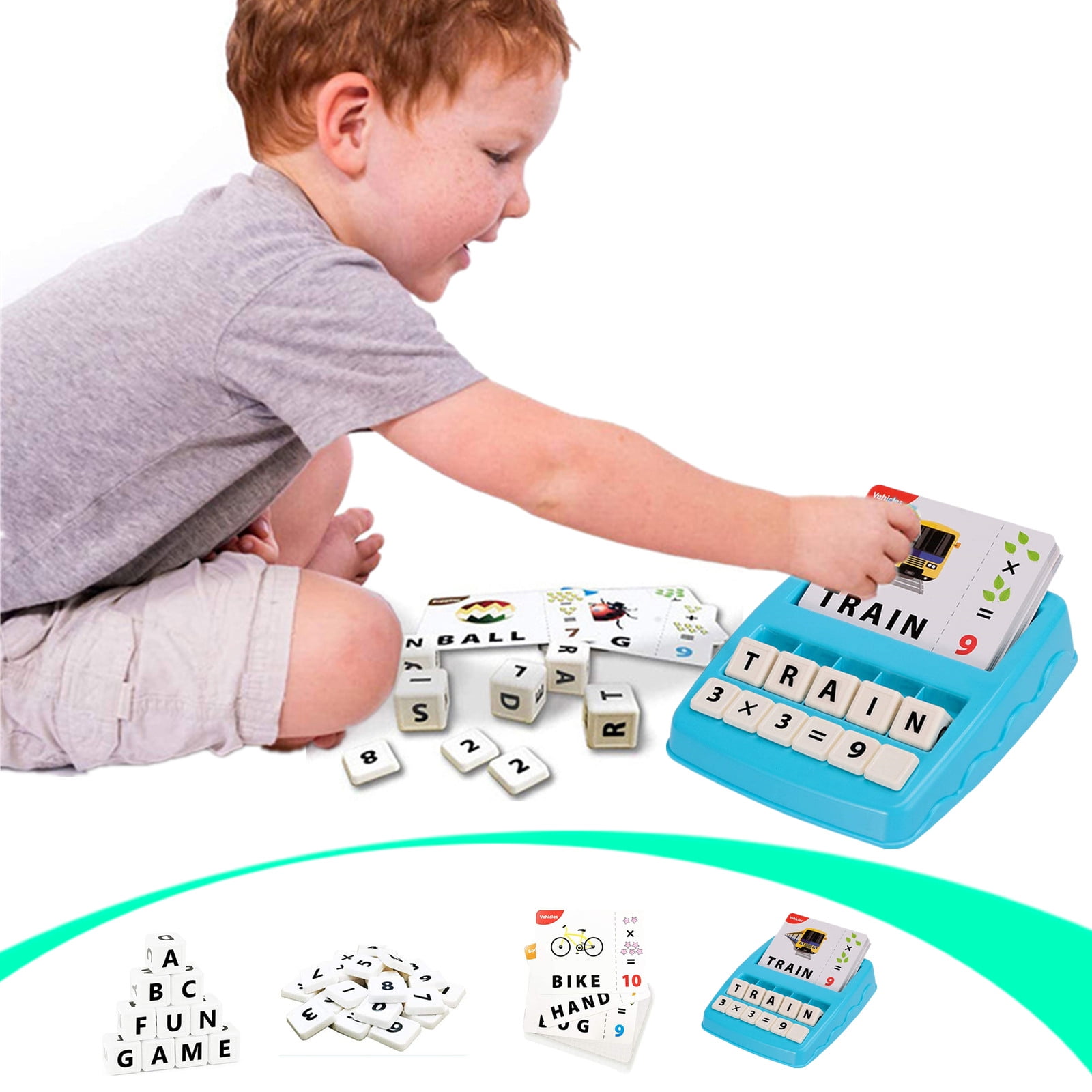 Blue Matching Letter Games For Kids Educational Spelling Reading Math Learning Toy With ...