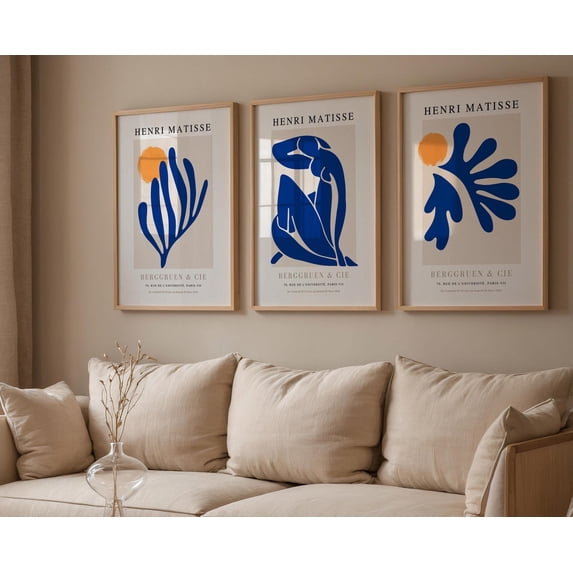 Blue Matisse Art Prints Midcentury Modern Wall Decor Papers Decoupes ...