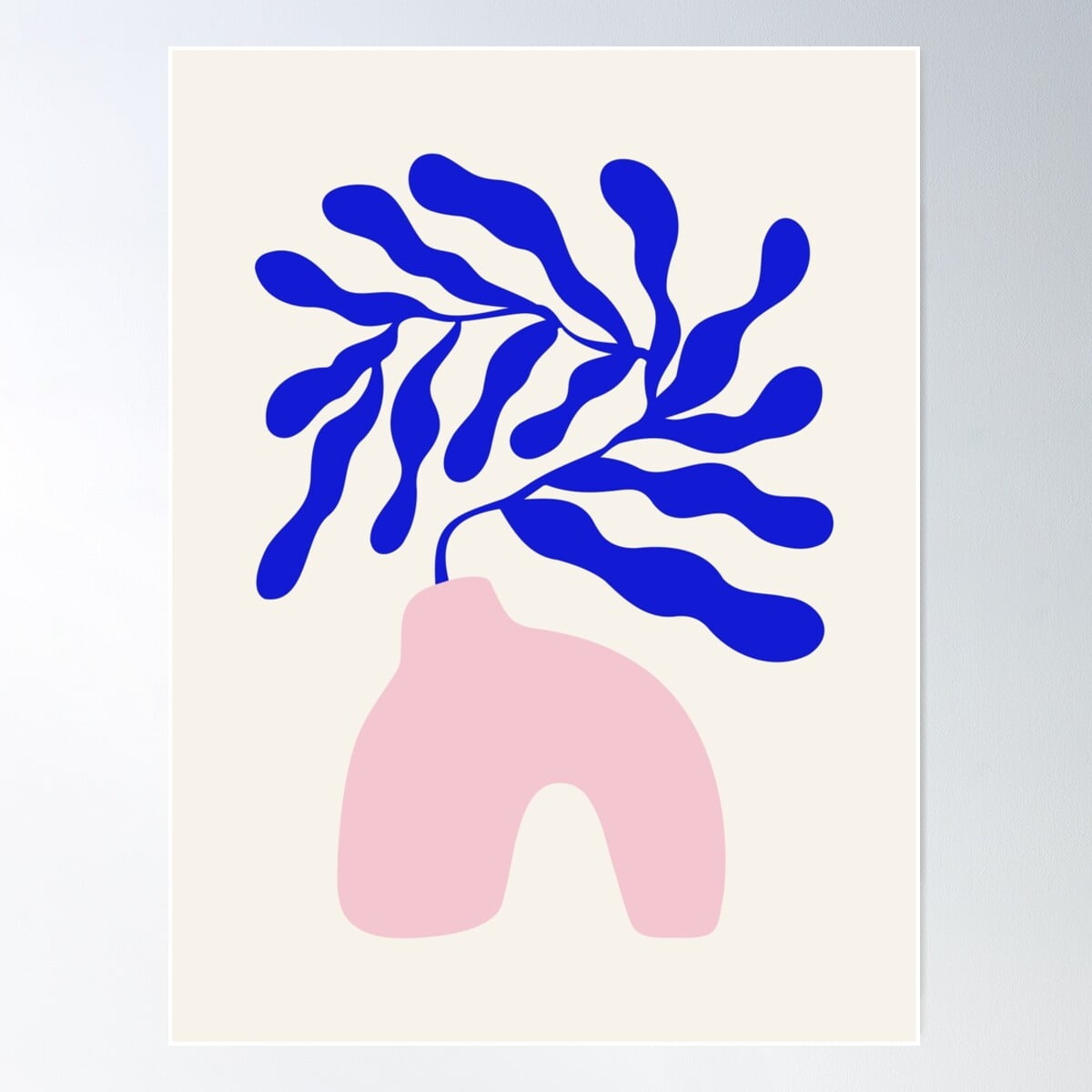 Blue Matisse Ferns Ii Poster Wall Art, Modern Wall Decor For Living ...