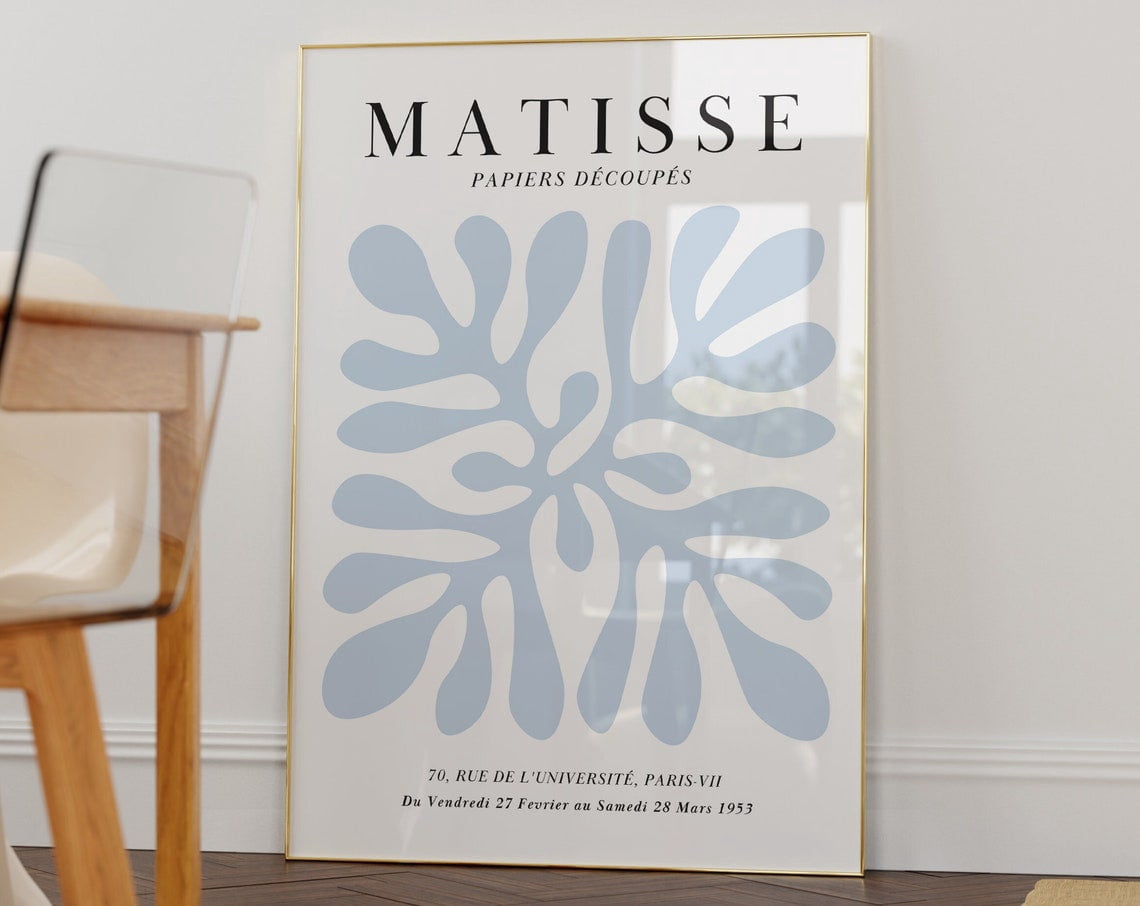 Blue Matisse Print Matisse Wall Art Matisse Flower Poster Decorative ...