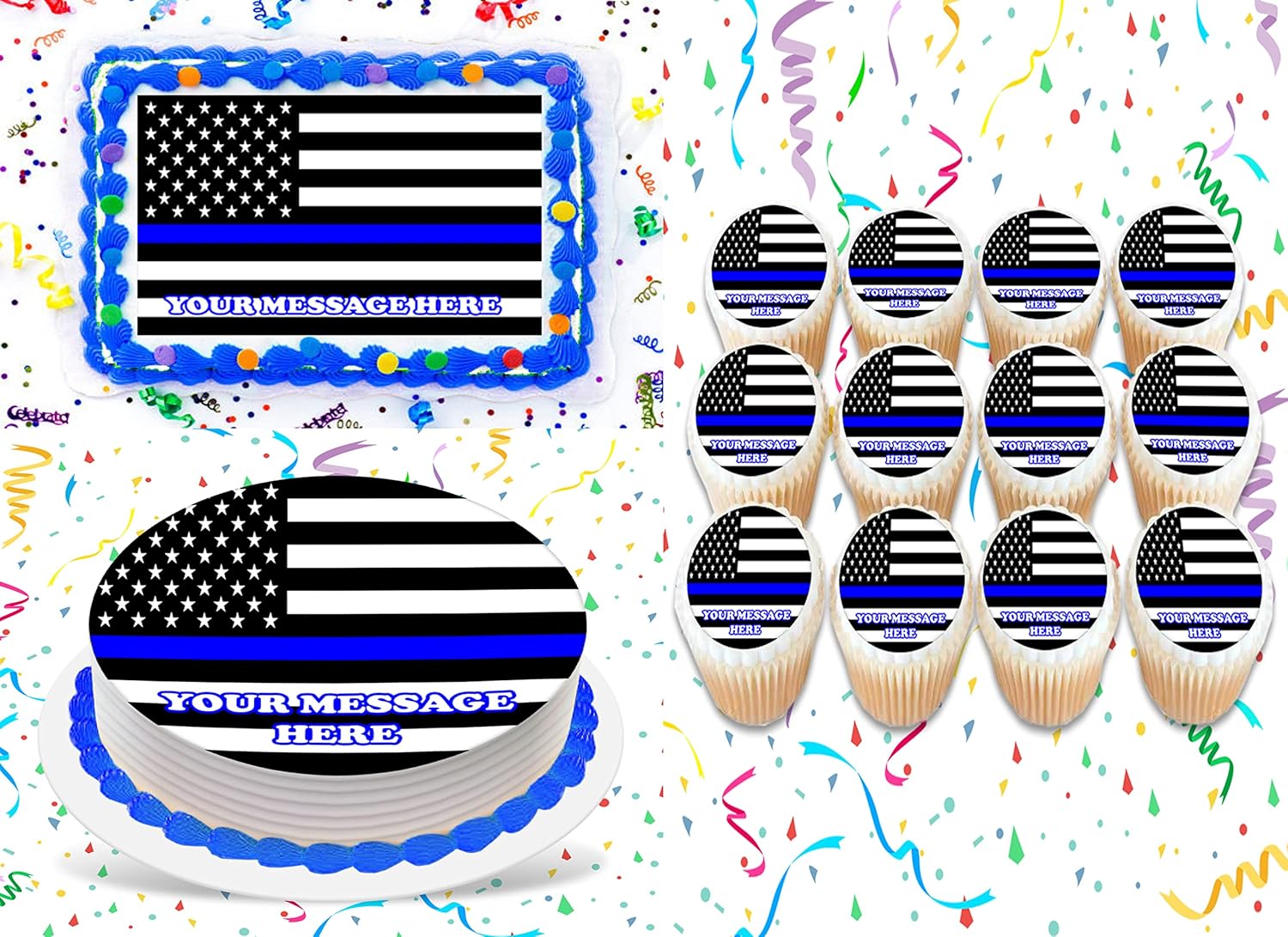 Blue Matter Cake Topper Edible Image Cupcakes Frosting Sugar Sheet (2 ...