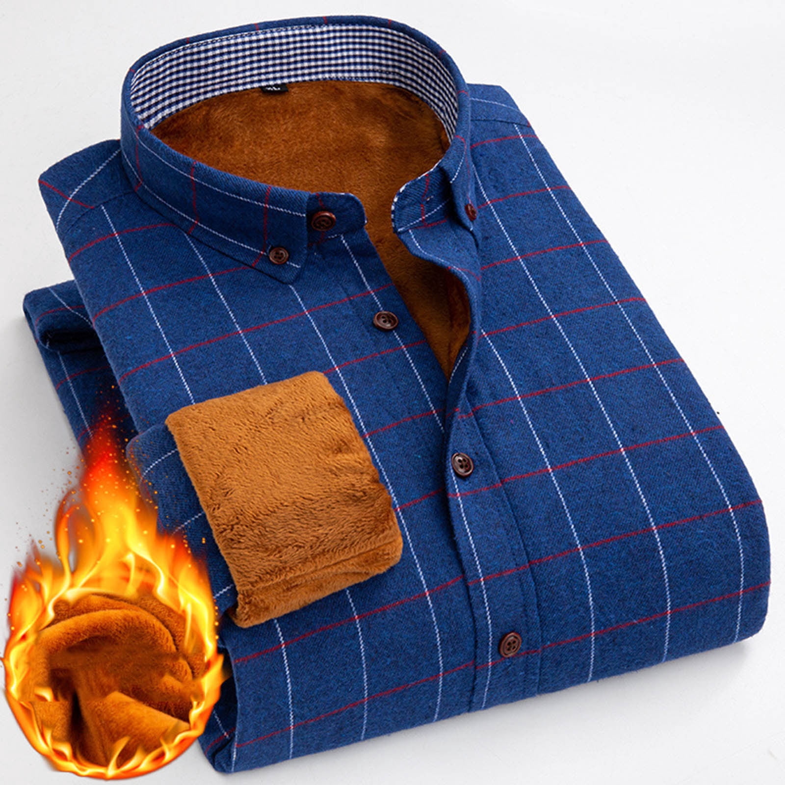 Blue Men Jacket Casual Cotton Shacket Plaid Warm 2025 Winter Clothes ...