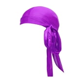 Blue Men'S Solid Color Durag Headband For Hip Hop Fashion Stretchable ...