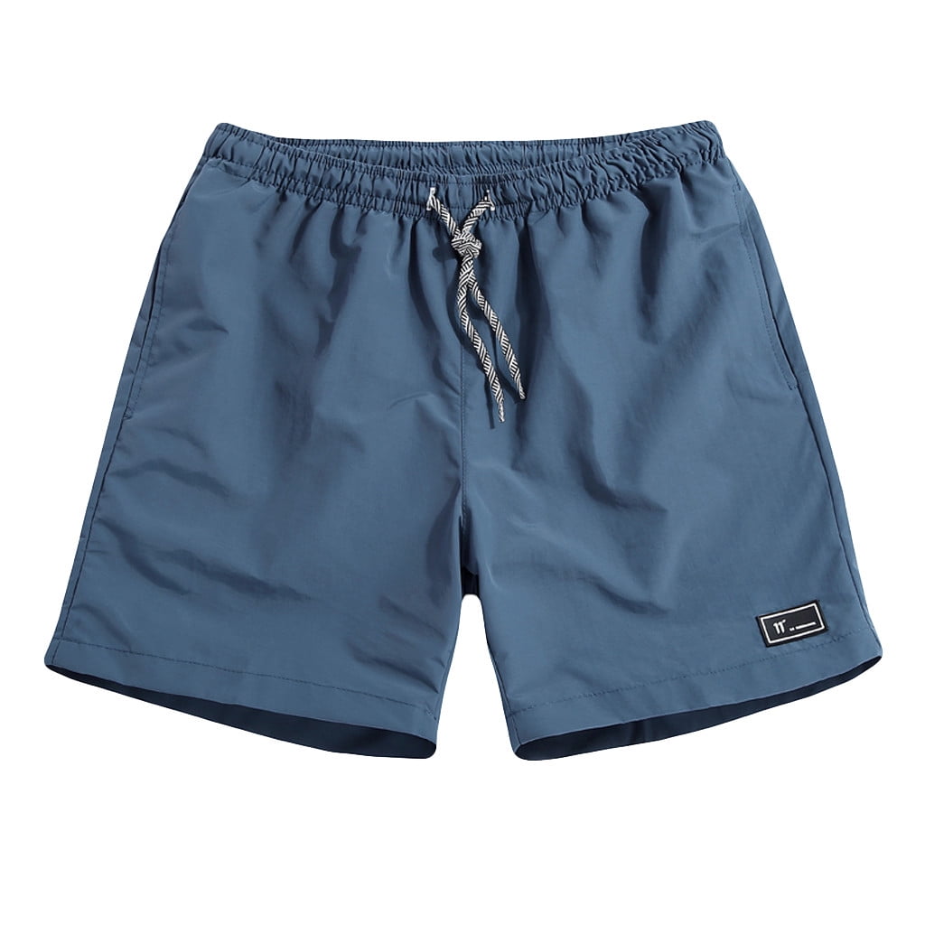 Blue Mens Golf Shorts, Polyester Mens Workout Shorts, High Waisted ...