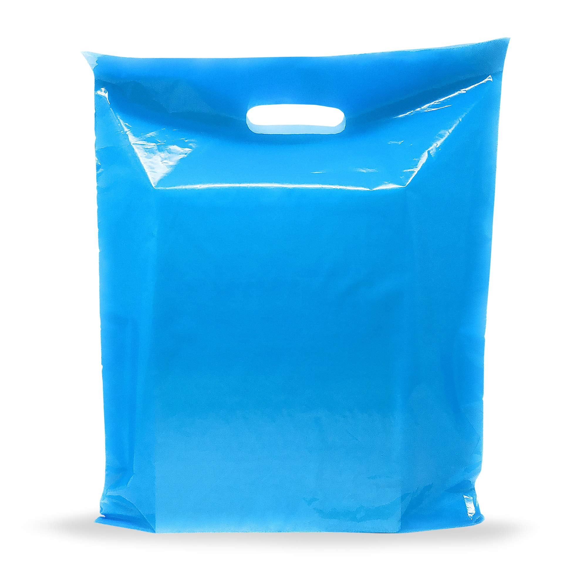 Blue Merchandise Plastic Shopping Bags - 200 Pack 12" x 15" with 1.5 ...
