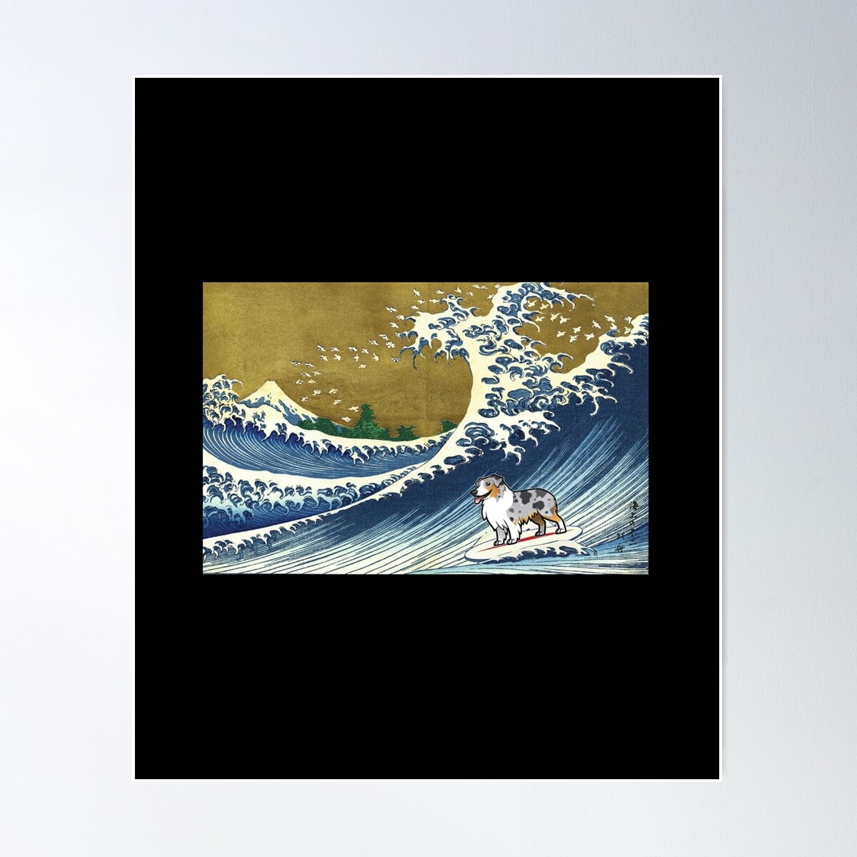 Blue Merle Australian Shepherd Poster Wall Art, Modern Wall Decor For ...