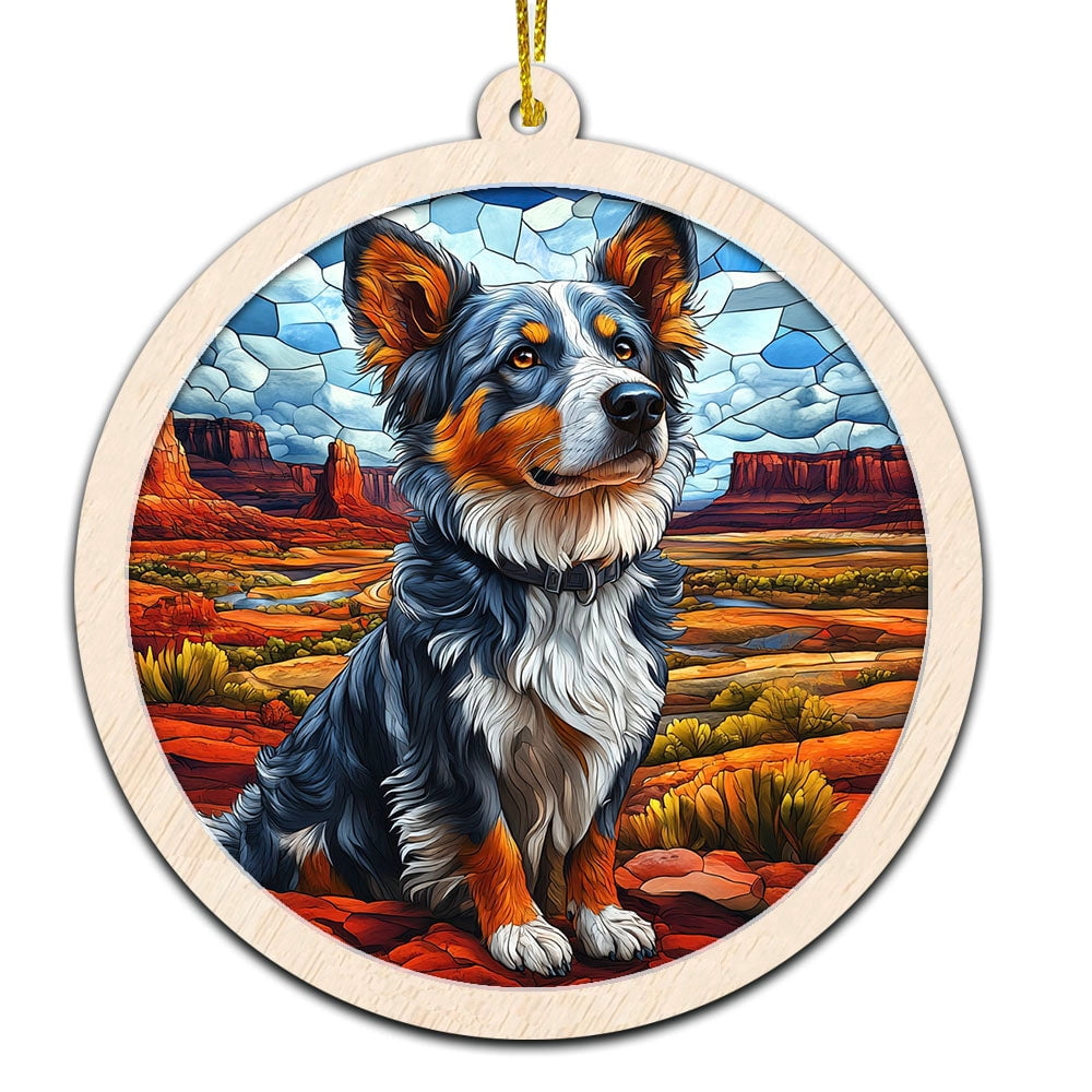 Blue Merle Cattle Dog Stained Glass Suncatcher Ornament – Holiday ...