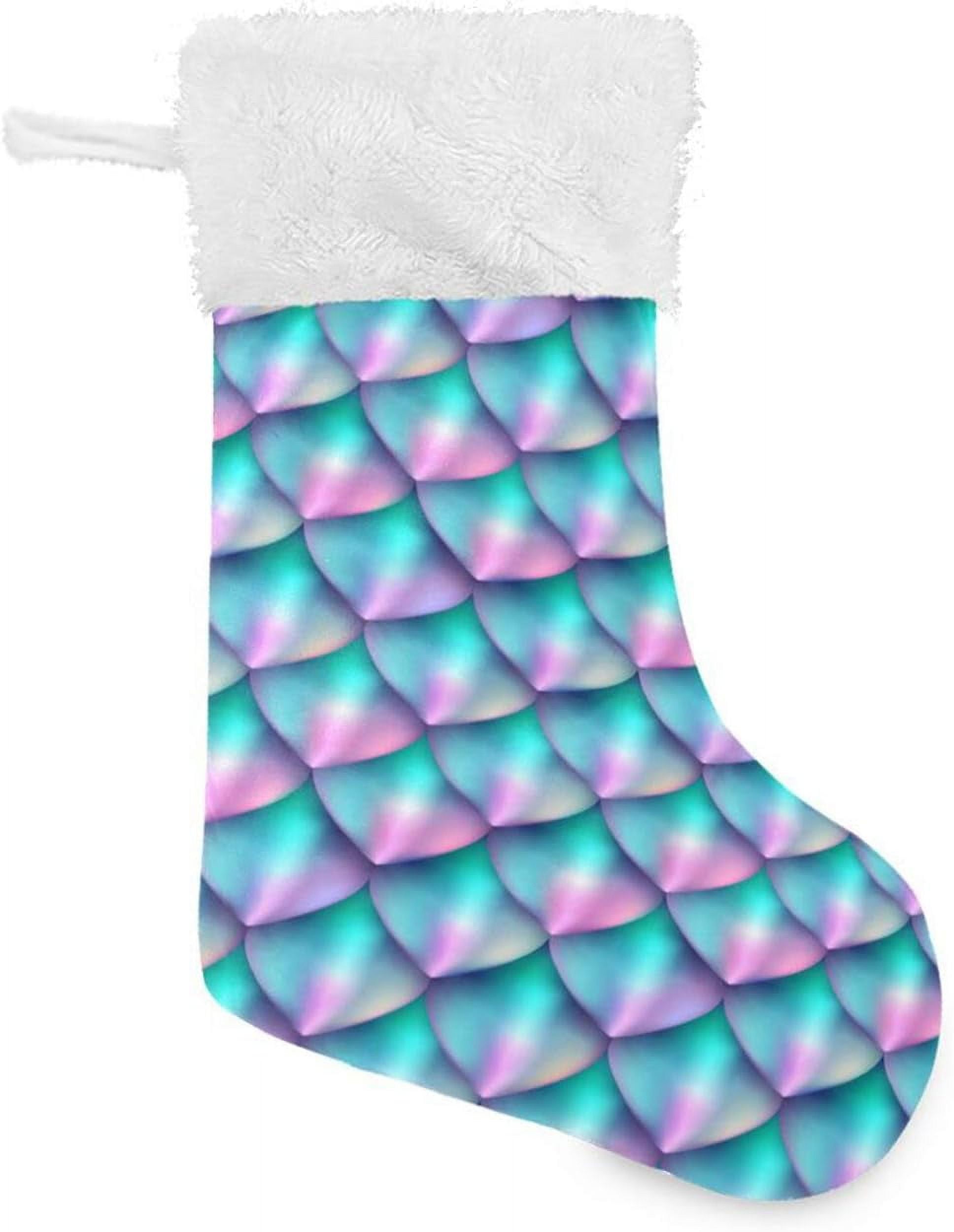 Blue Mermaid Tail Christmas Stockings, Christmas Presonalized Large ...