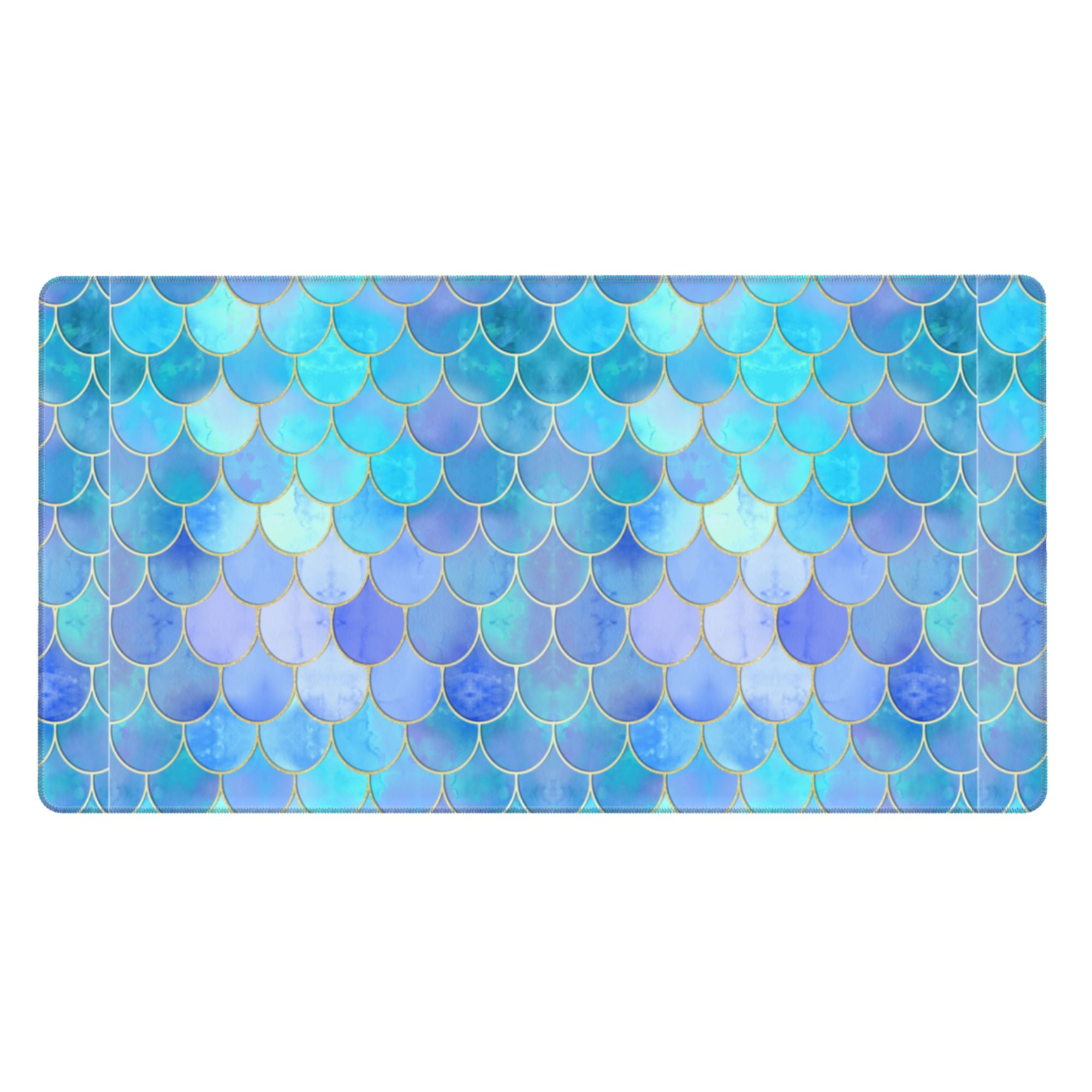 Blue Mermaid Tail Scales Fish Scales Large Gaming Mouse Pad, Large ...