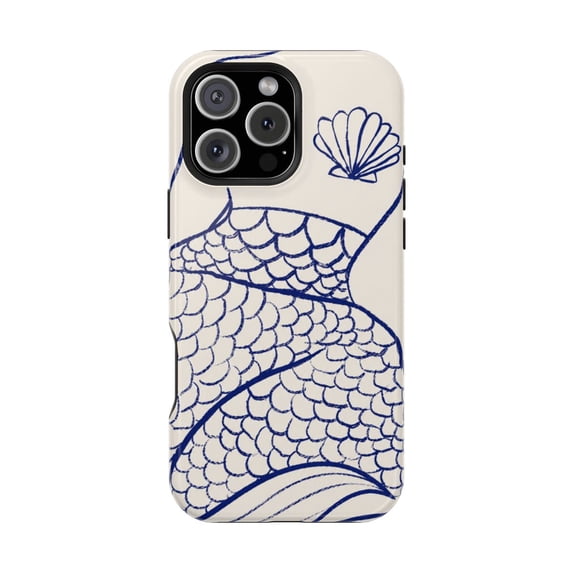 Blue Mermaid Tough Phone Case, Fantasy Style Dual Layer Shockproof ...